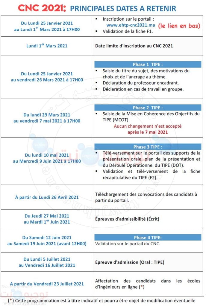 Concours national commun CNC Maroc 2021 | tawjihnet Concours national commun CNC Maroc 2021 | tawjihnet