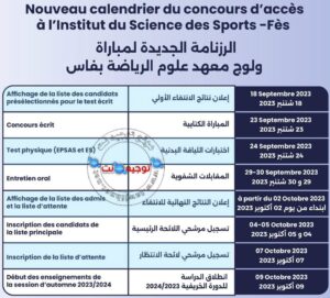 Présélection ISSF FES Licence Sport 2023 2024 | tawjihnet
