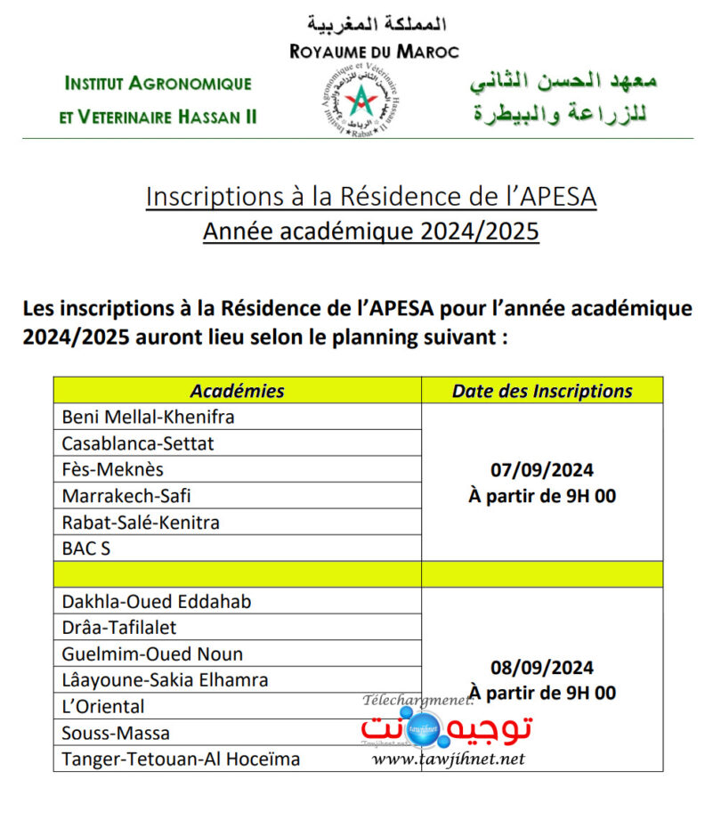 Résultats Définitifs APESA 2024 2025 | tawjihnet