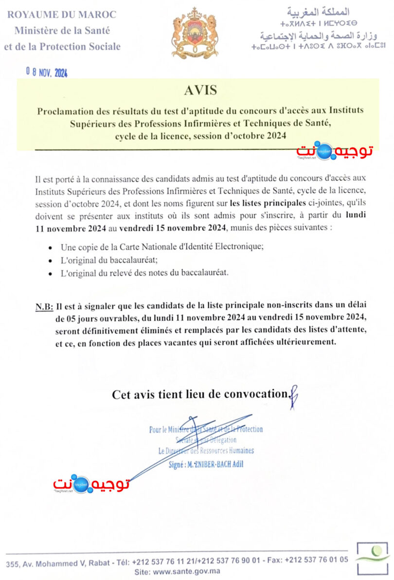 Résultats Définitifs ISPITS 2024 2025 | tawjihnet